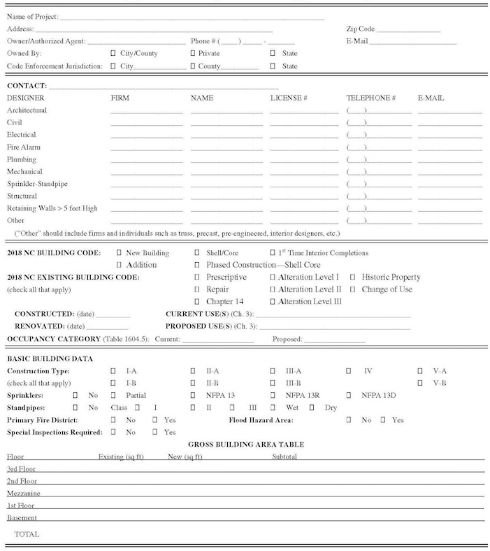 APPENDIX B 2018 BUILDING CODE SUMMARY FOR ALL COMMERCIAL PROJECTS - 2018 NORTH CAROLINA STATE ...